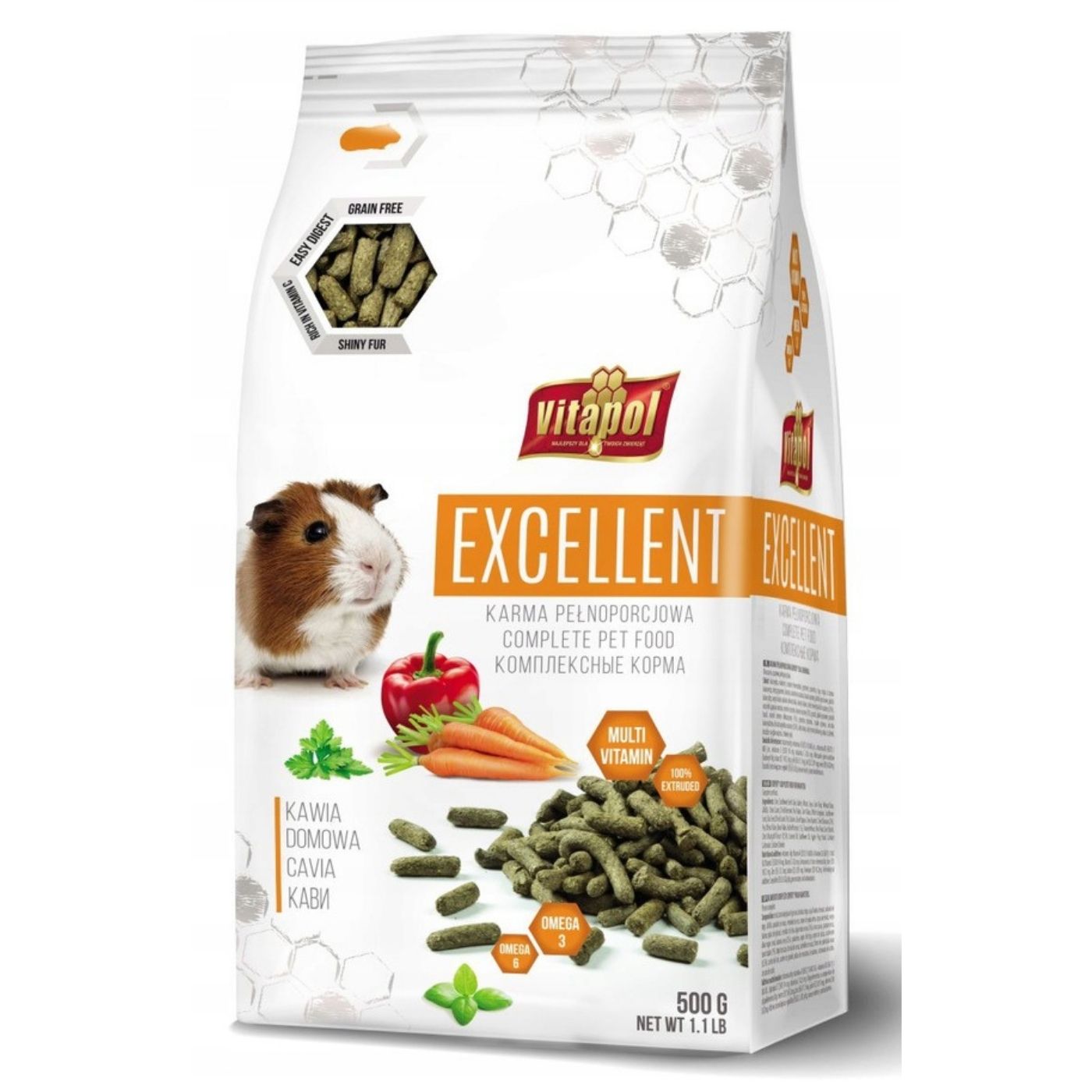 Vitapol EXCELLENT 500g karma dla świnki morskiej - Gryzomania.pl